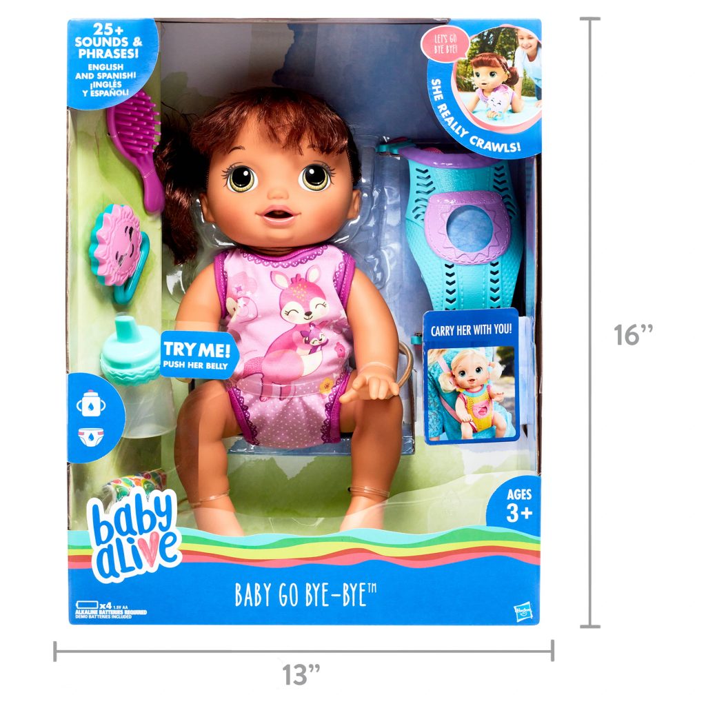 Baby Alive Baby Go Bye Bye Brown Hair Talking Baby Doll, 6 Doll ...